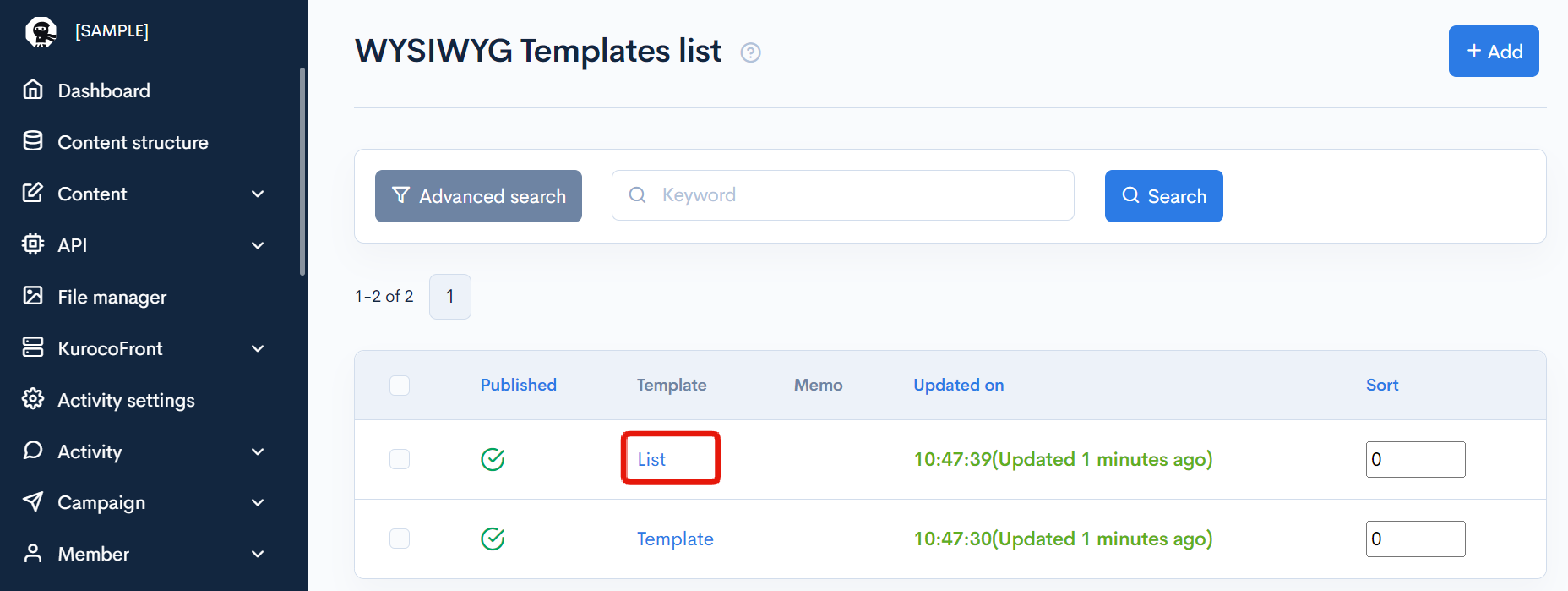 WYSIWYG Templates | 導入実績5000社以上の国産エンタープライズ・ヘッドレスCMS