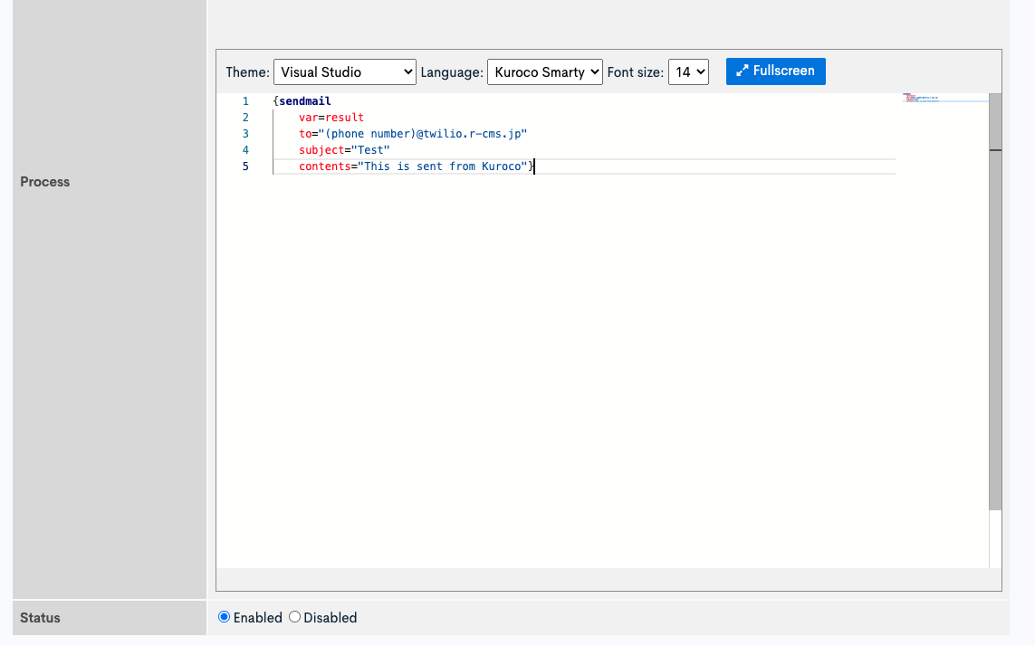 Connecting to Twilio and send SMS | Enterprise Headless CMS Kuroco
