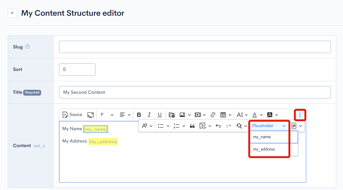 How to use CKEditor Placeholder feature with API and Custom Function | Enterprise Headless CMS ...
