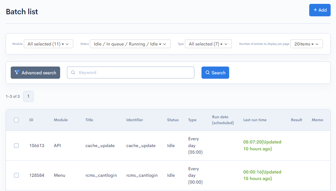 Batch process | 導入実績6000社以上の国産エンタープライズ・ヘッドレスCMS