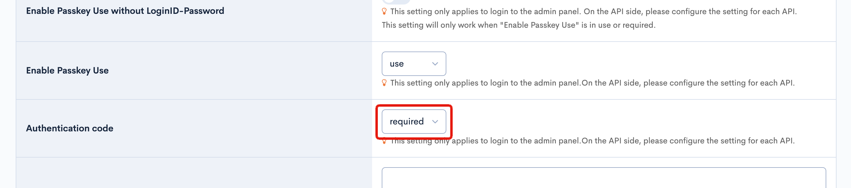 Set up two-factor authentication using one-time passwords in the Kuroco administration screen ...