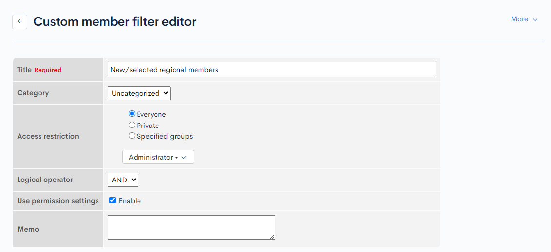 Using custom member filters | Enterprise Headless CMS Kuroco