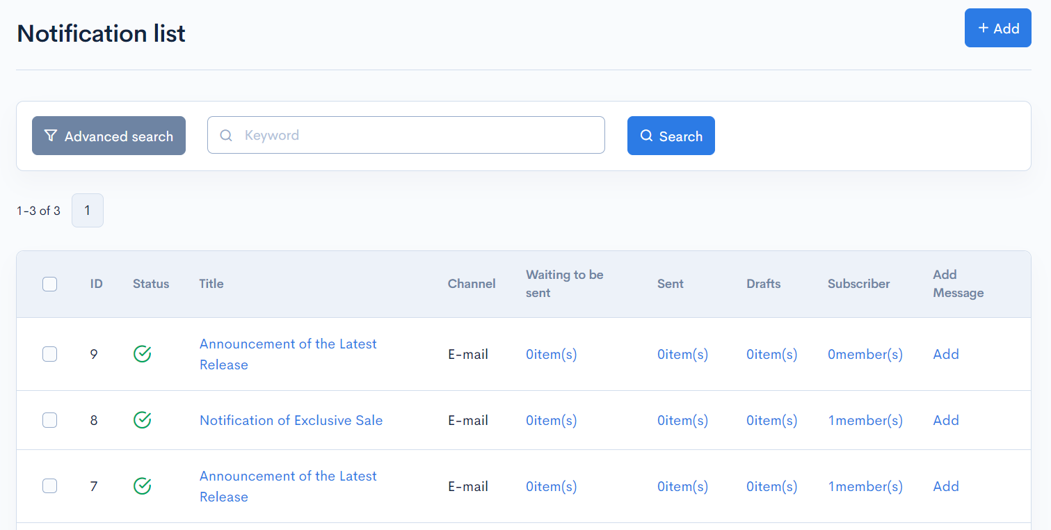 Creating a page to subscribe or unsubscribe from multiple notification ...