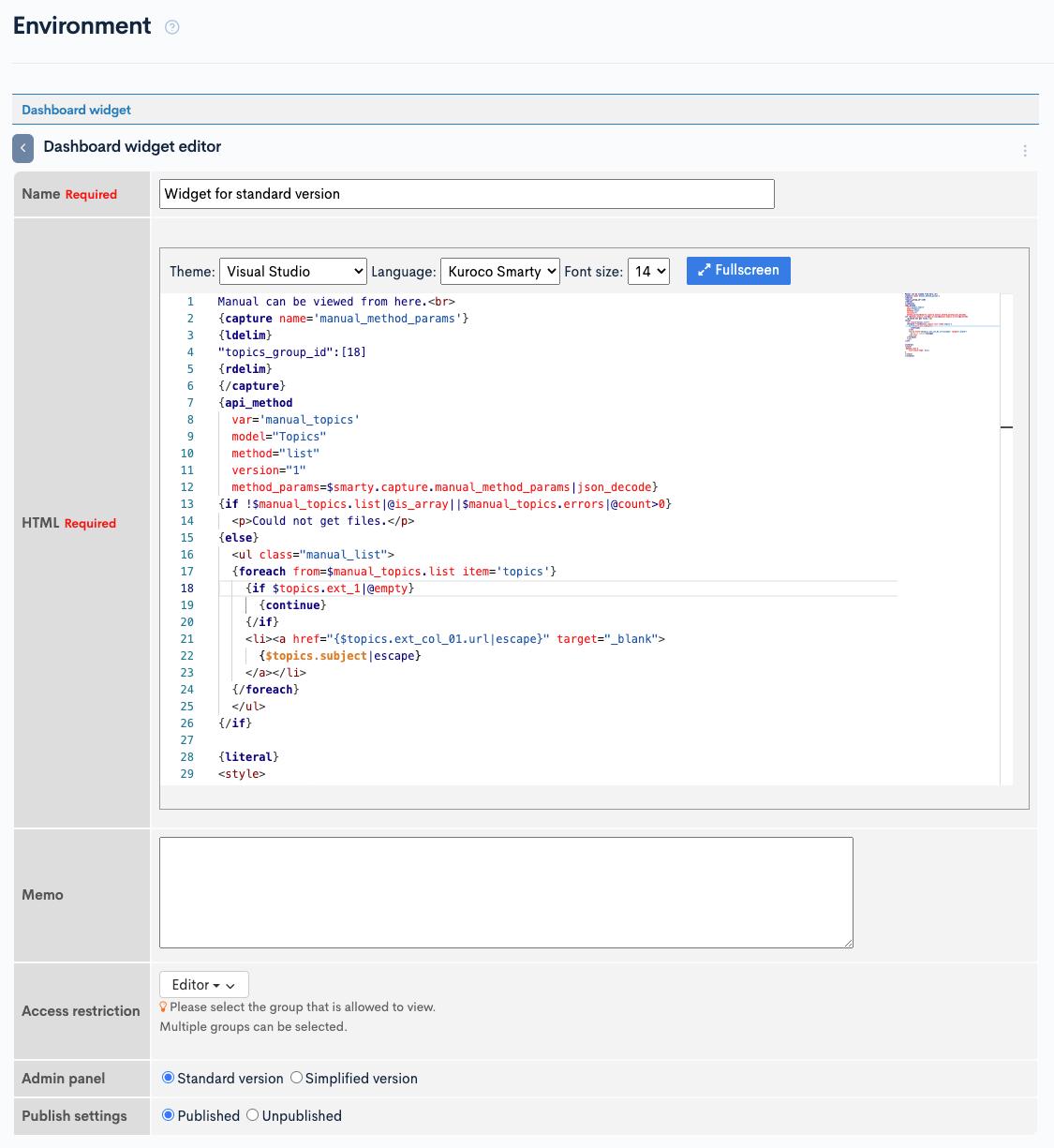 Use Dashboard Widgets to Edit admin panel Display | 導入実績6000社以上の国産 ...