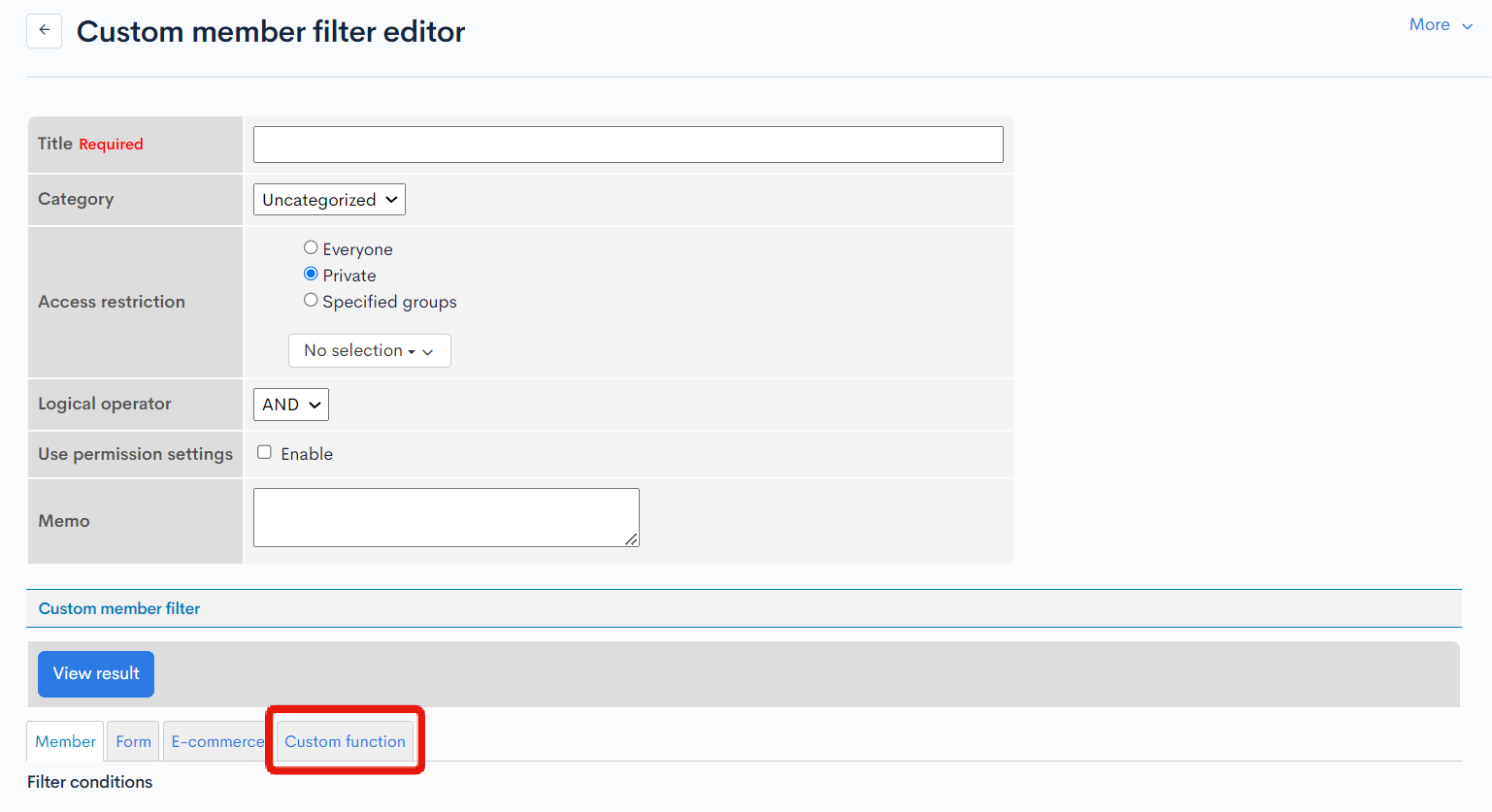 Variables for Custom Function in Custom Member Filters | Enterprise ...