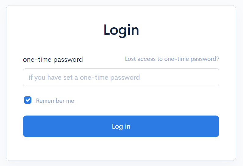 Set up two-factor authentication using one-time passwords in the Kuroco administration screen ...