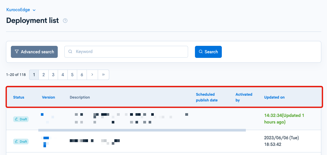 Deployment List | Enterprise Headless CMS Kuroco