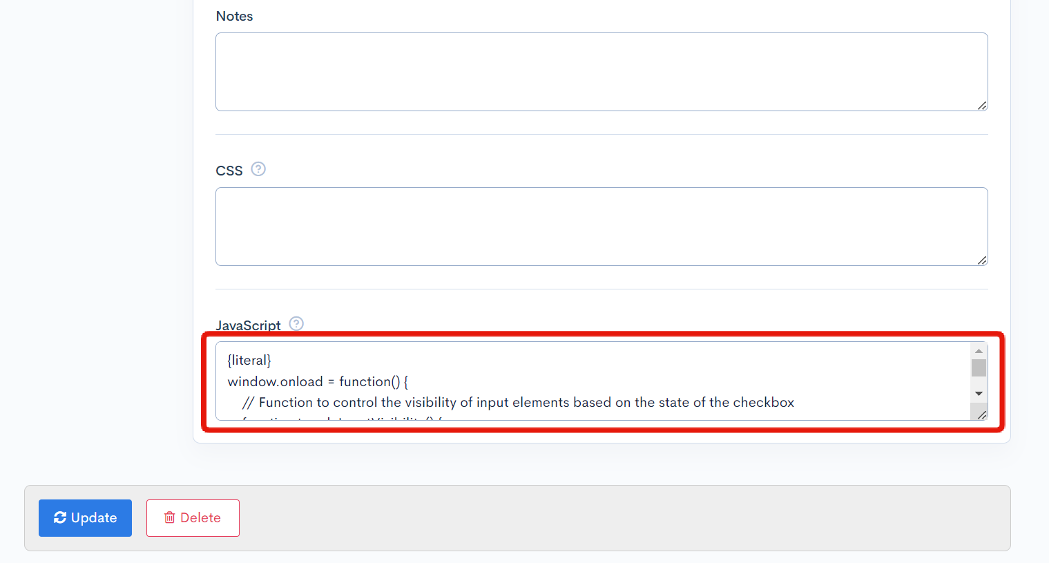 Can the visibility of other fields be changed based on the values entered in a form ...