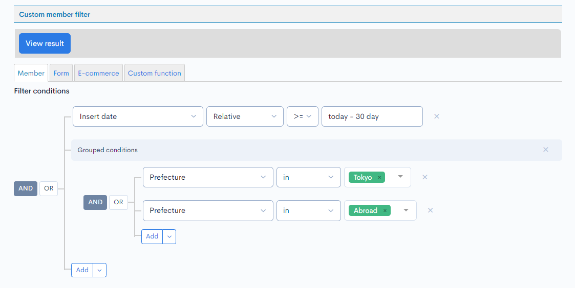 Using custom member filters | Enterprise Headless CMS Kuroco